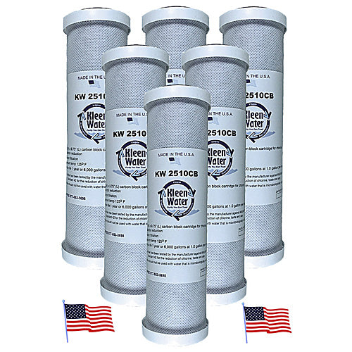 Six FXWTC GE Compatible Carbon Water Filters - 2.5 x 10 Inch – Kleenwater