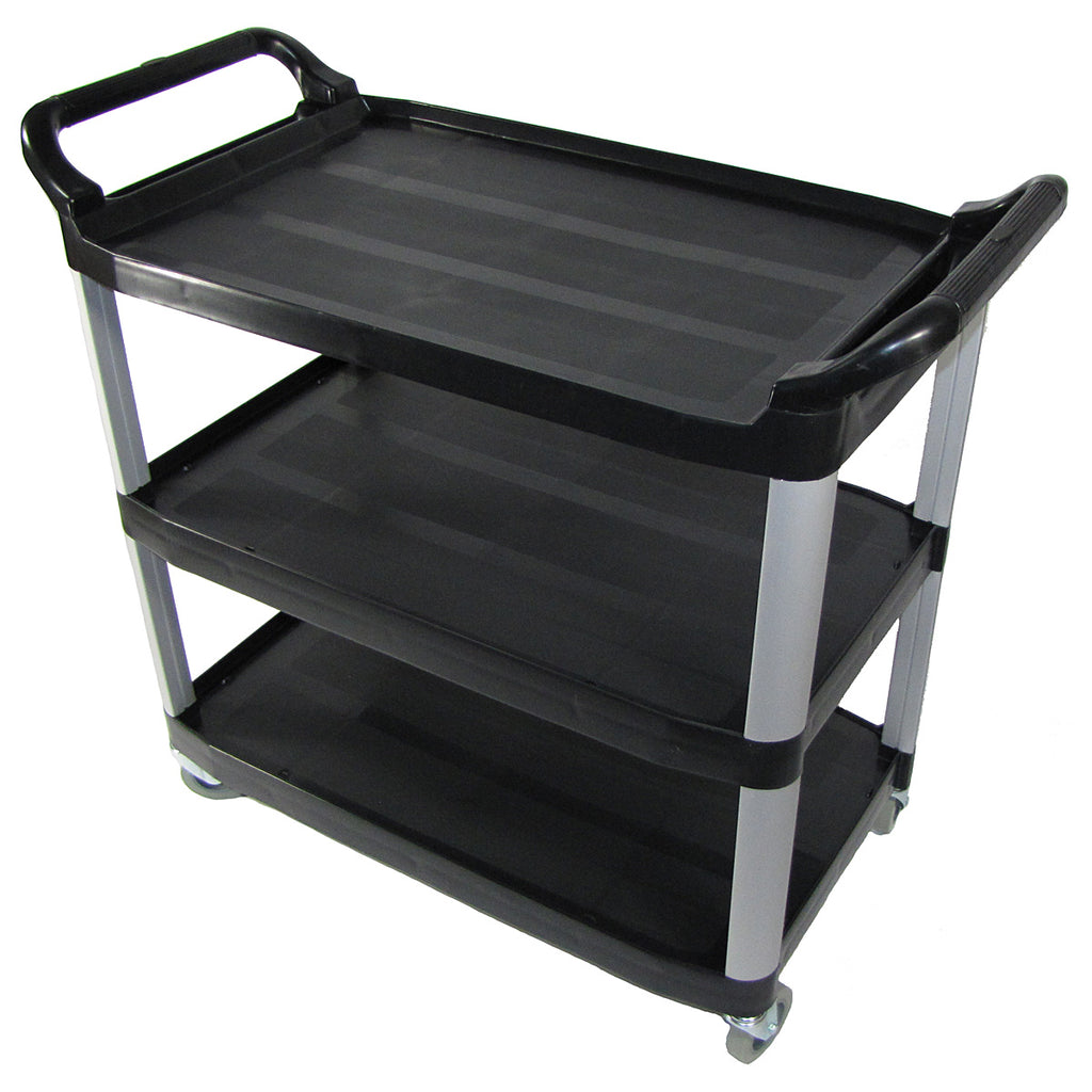 Black 3 Shelf Rolling Utility Cart 33L x 17W x 38H" – Kleenwater